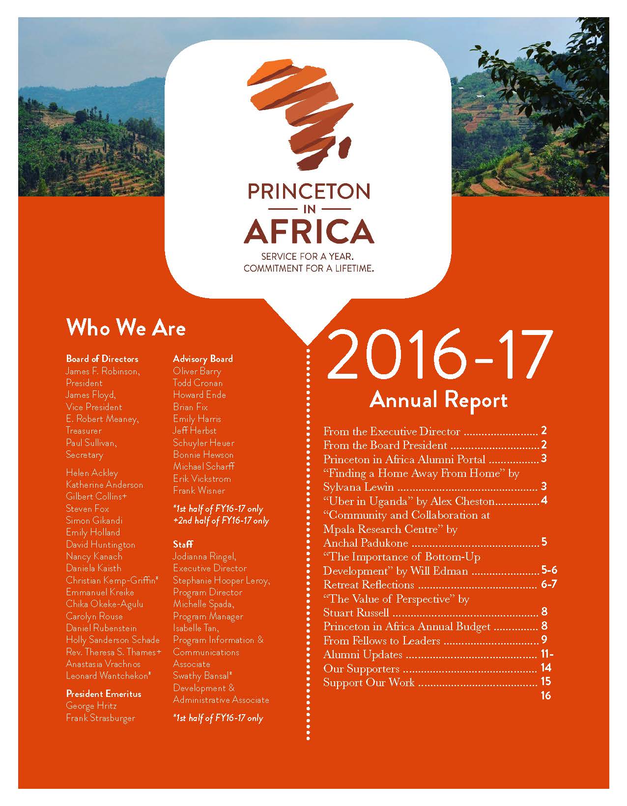 Annual Report Princeton In Africa Annual Report Princeton In Africa